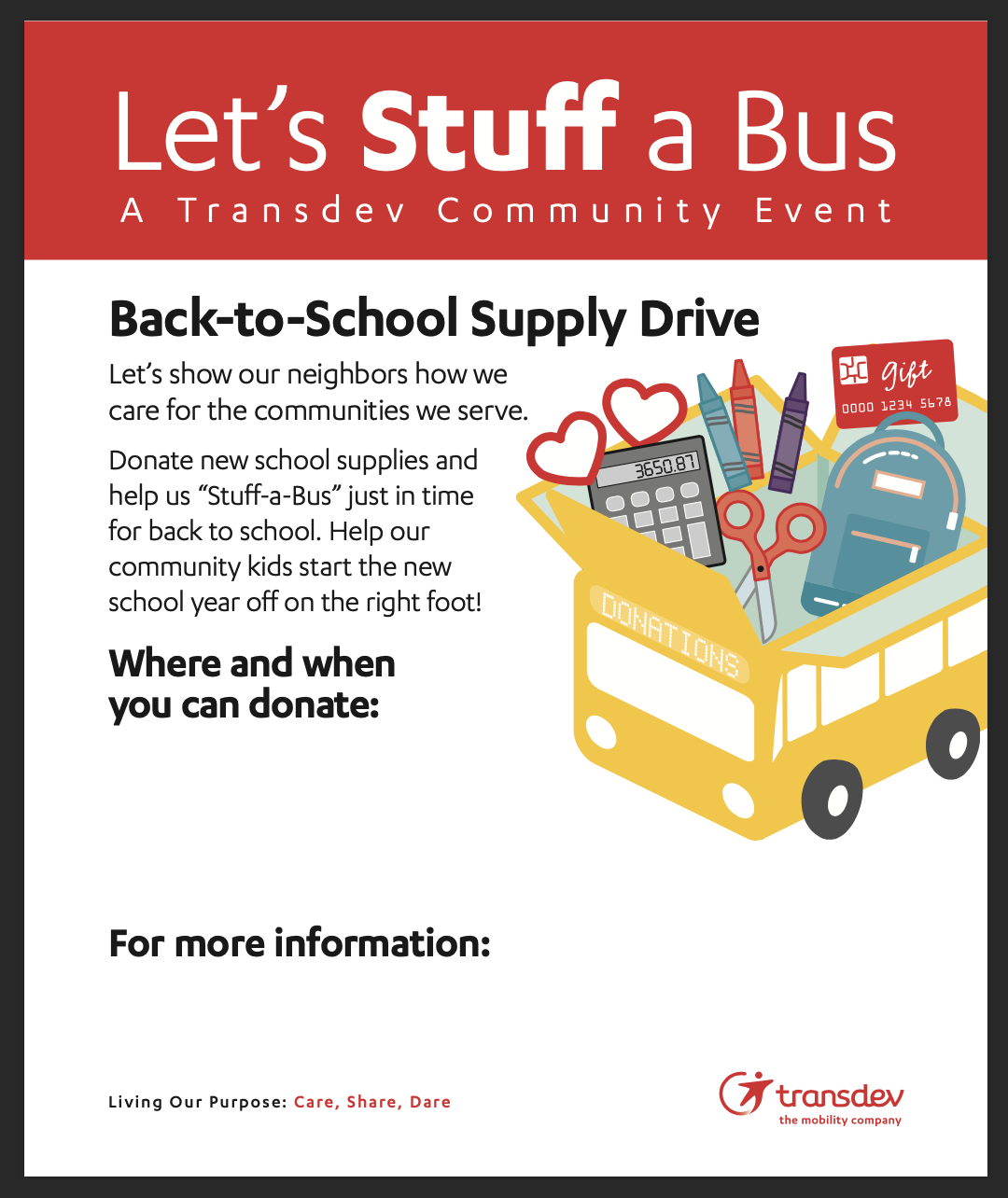 Stuff-a-Bus: Help Prepare for Back to School – Transdev Employee Hub